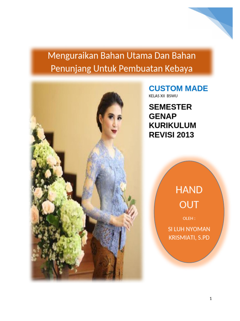 Hand Out Kebaya | PDF | Gaya Hidup