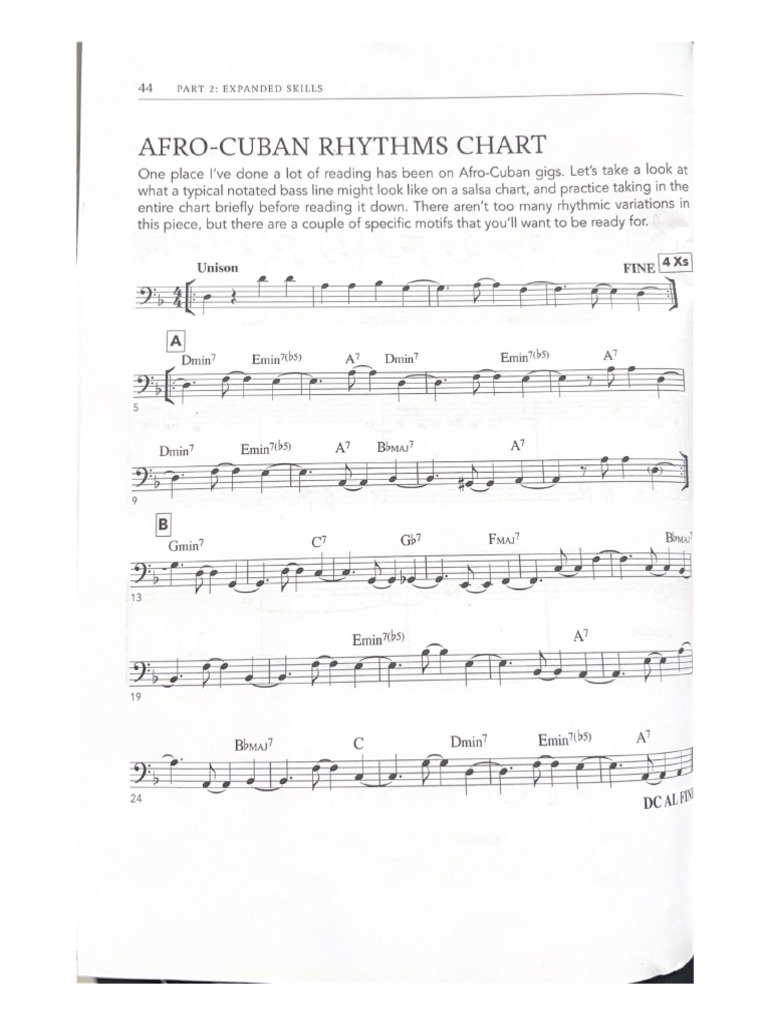 Afro-Cuban Rhythms Chart | PDF