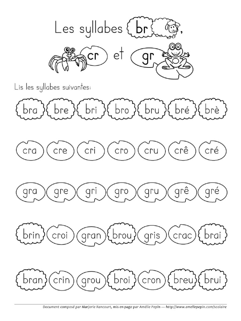 Syllabes BR CR GR | PDF