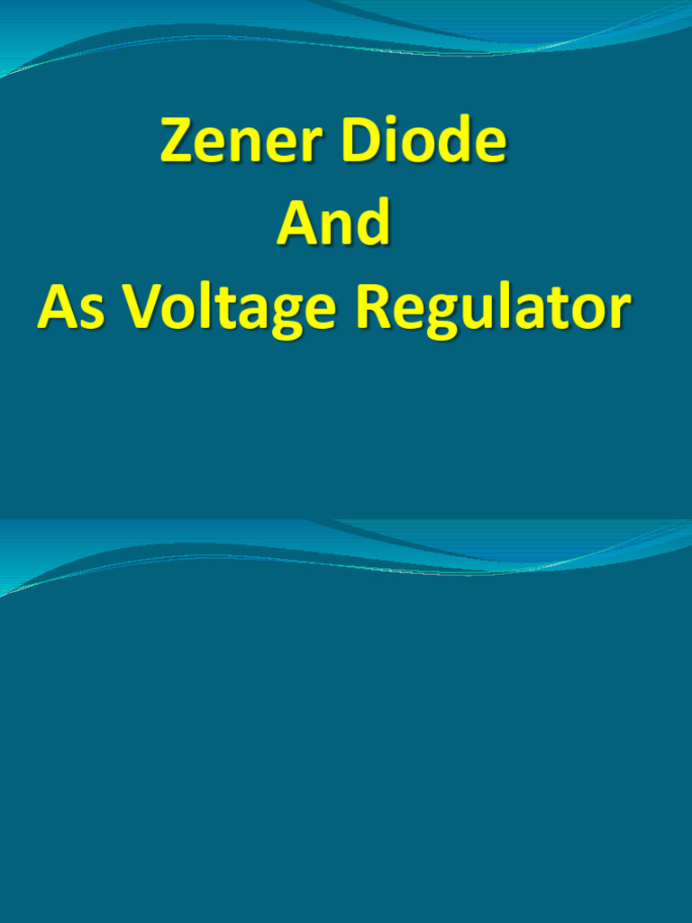 Zener Diode Voltage Regulation | PDF | P–N Junction | Diode