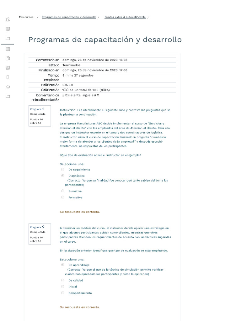 Puntos Extras 4 Programas de Capacitacion y Desarrollo | PDF