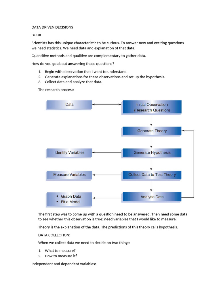 Data Driven Decisions Summary | PDF | Level Of Measurement | Quartile