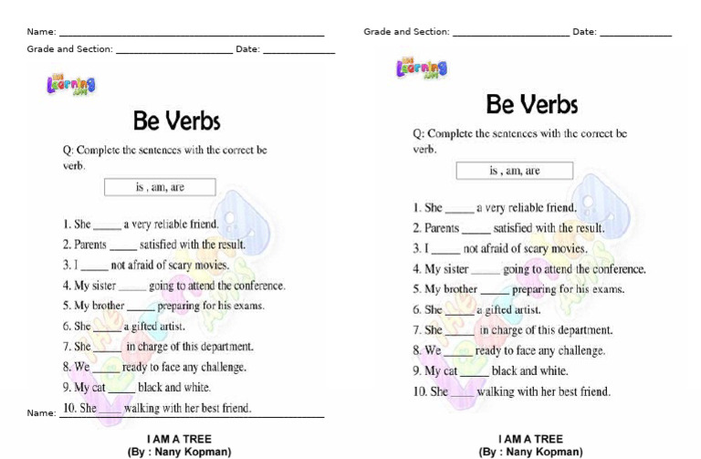 I Am A Tree - Be Verbs | PDF