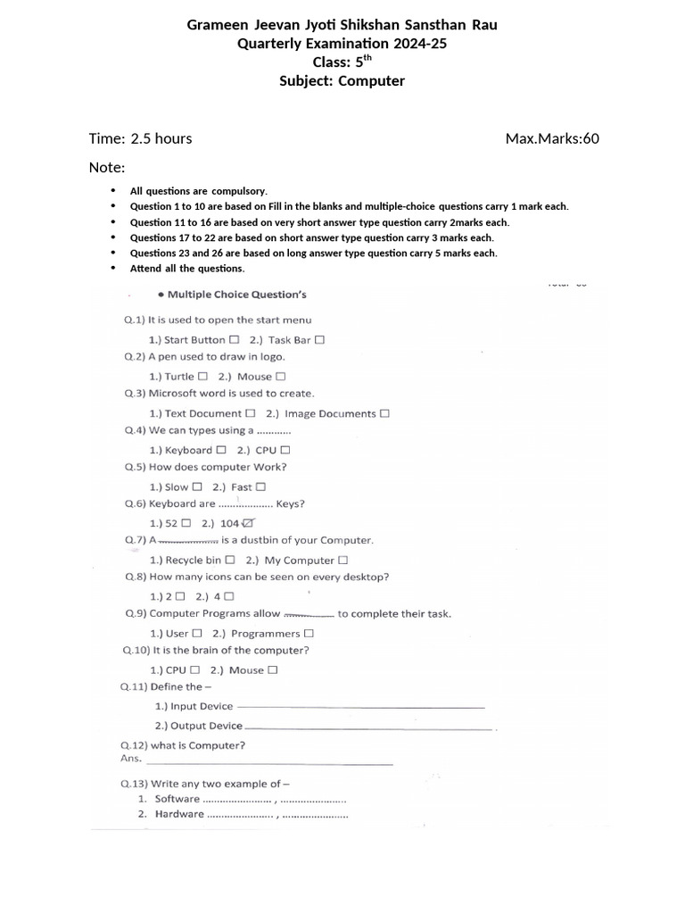 class 5th computer | PDF