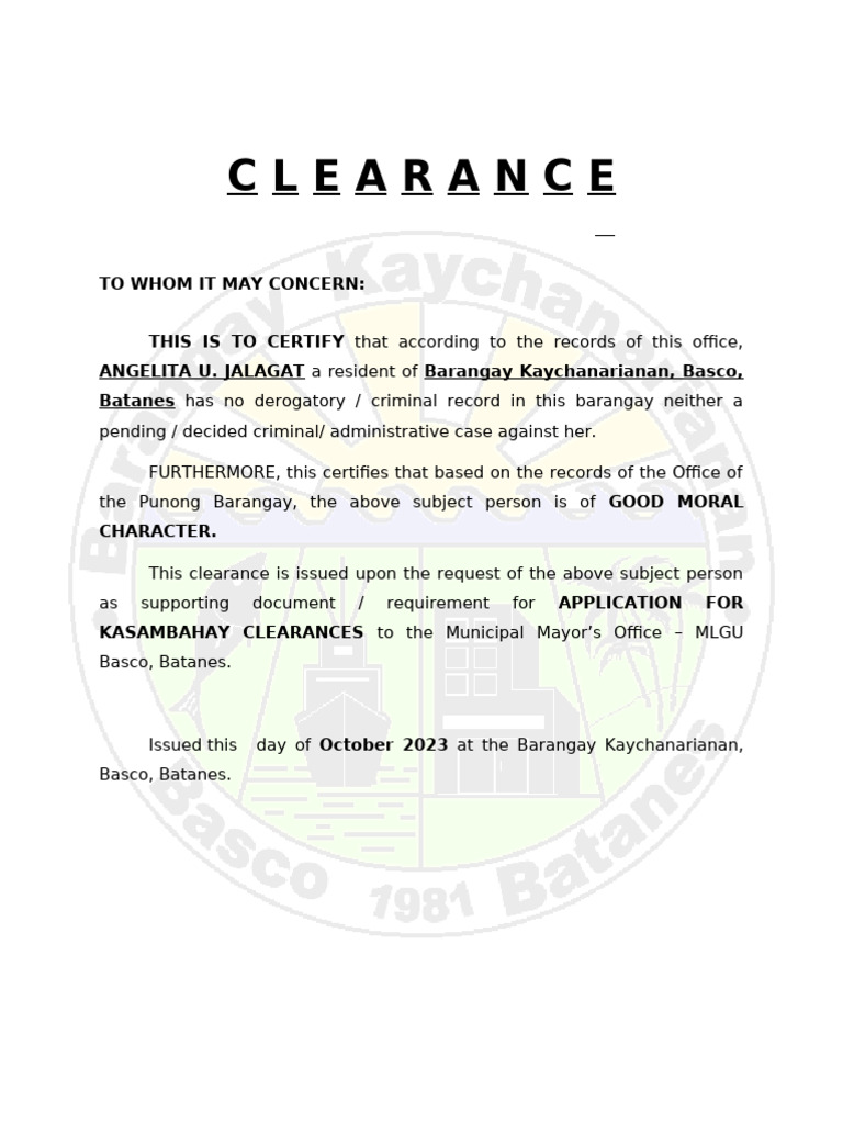 Kasambahay Clearance | PDF | Politics