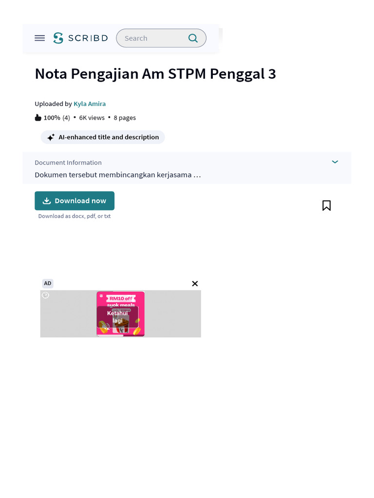 Nota Pengajian Am STPM Penggal 3 - PDF | PDF | Scribd | Electronic Publishing