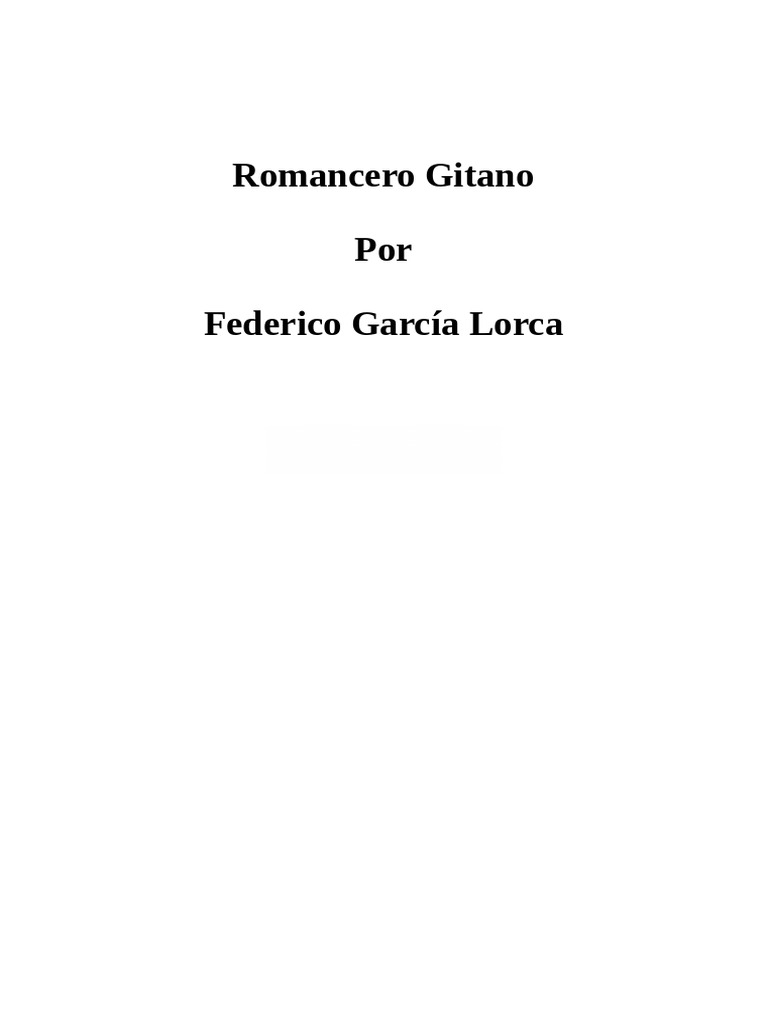 Romancero Gitanoo | PDF | Clásicos
