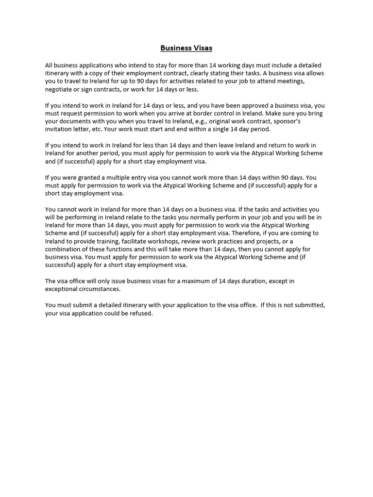 Business Visas | PDF