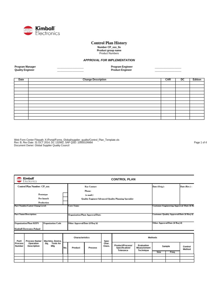Ctrl Plan Template | PDF