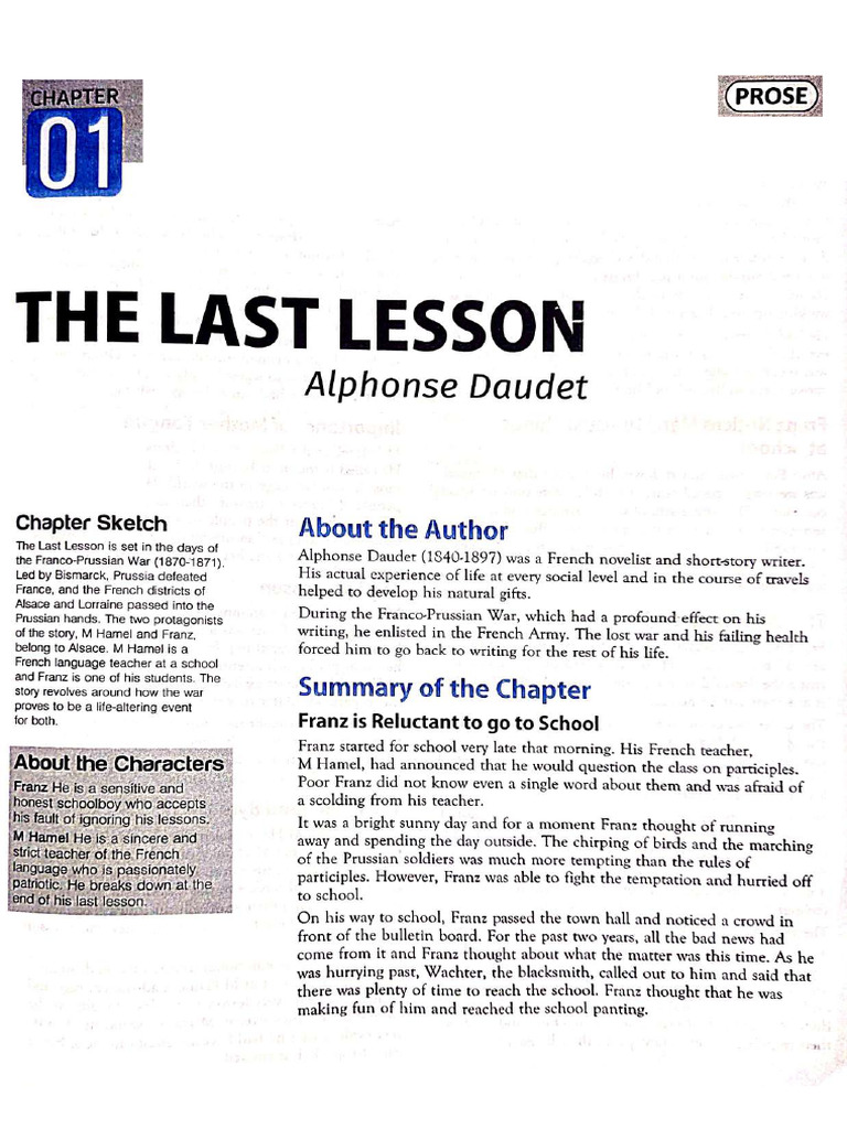 The Last Lesson | PDF