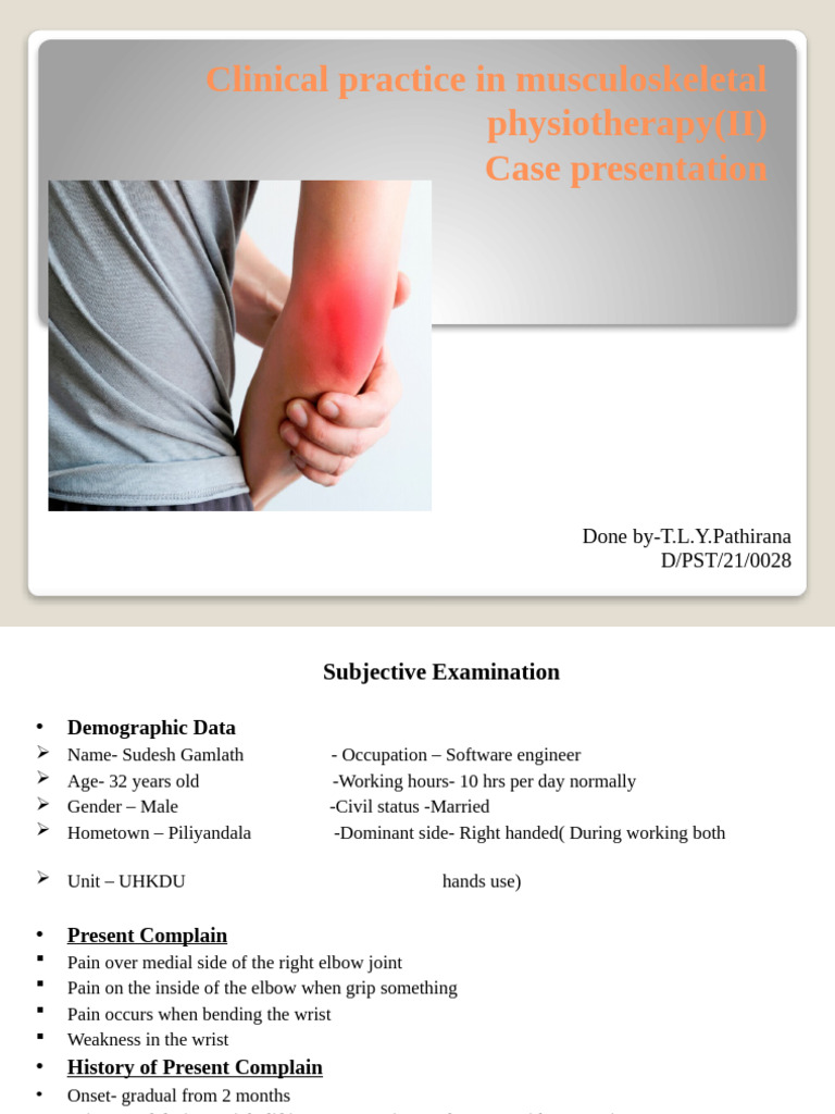 Contoh Case Study Asessment | PDF | Anatomical Terms Of Motion | Elbow