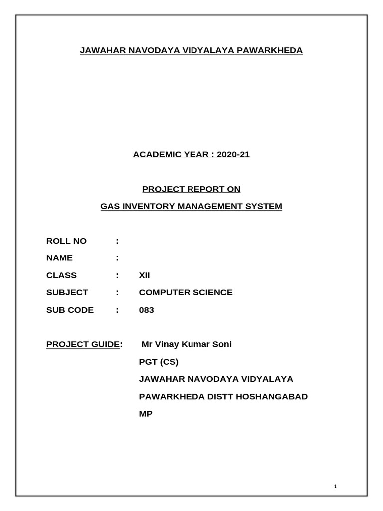 Gas Inventory Management Project Report | PDF | Software Testing | System