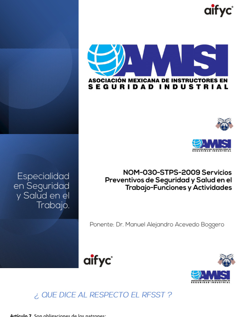 Amisi Nom 030 STPS 2009 | PDF | Seguridad y salud ocupacional