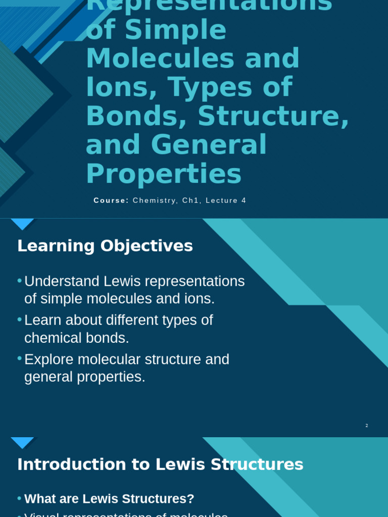 Lewis Representations of Simple Molecules and Ions | PDF | Chemical ...