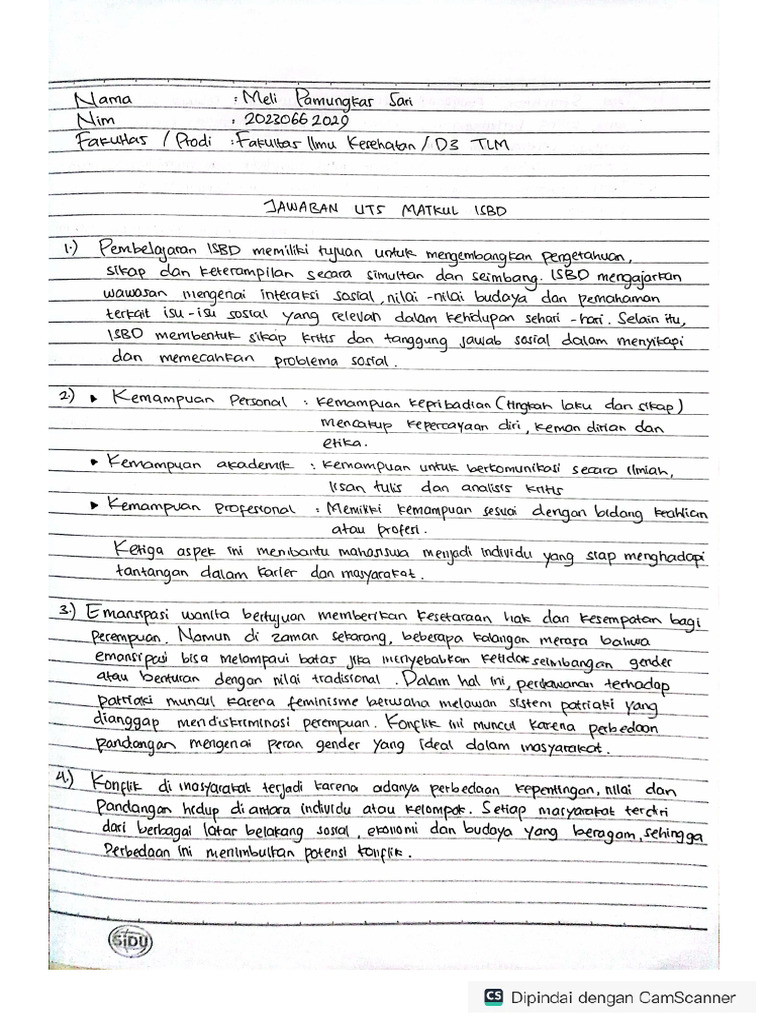 Jawaban Uts Isbd - Meli Pamungkas Sari | PDF