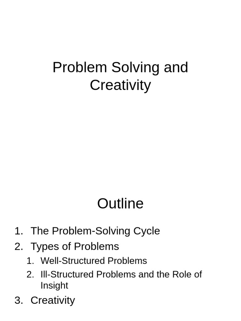 Problem Solving and Creativity | PDF | Creativity | Insight