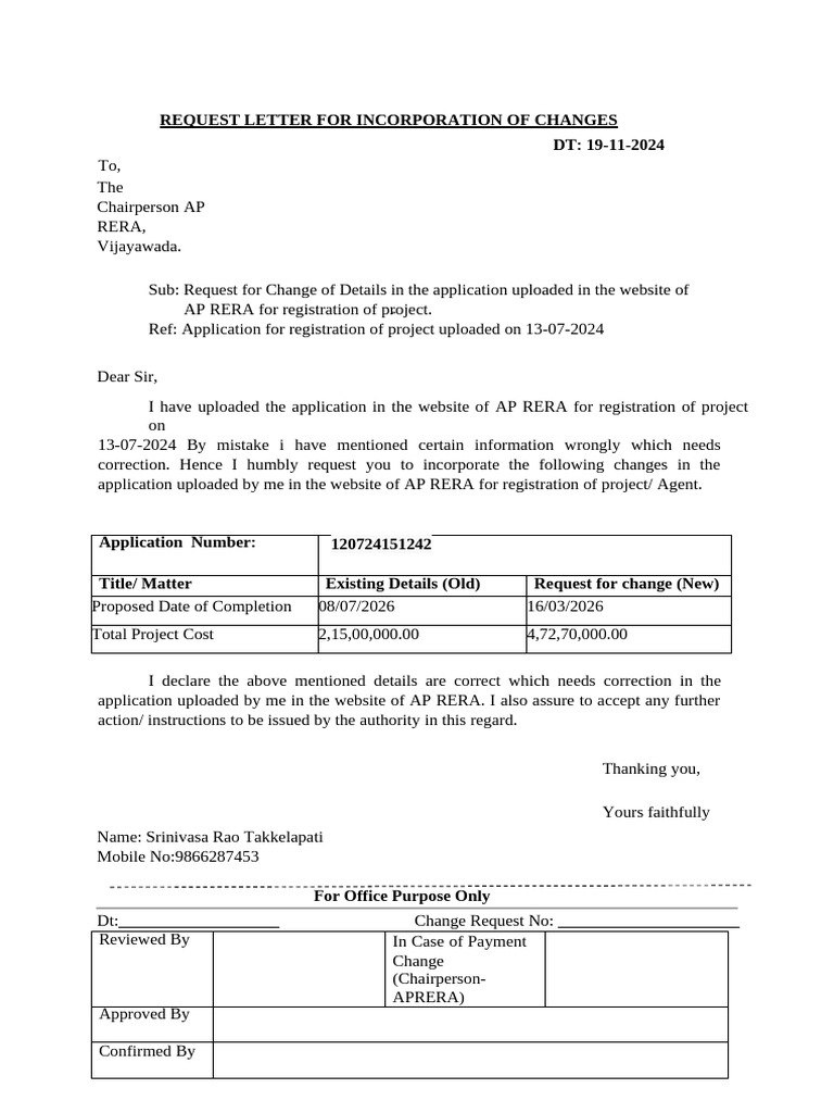 Change Request Form | PDF | Finance & Money Management