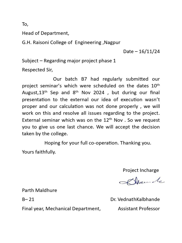 To Head of Department | PDF