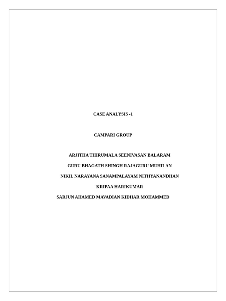 Case Analysis 3 - Campari | PDF | Brand | Consumer Behaviour