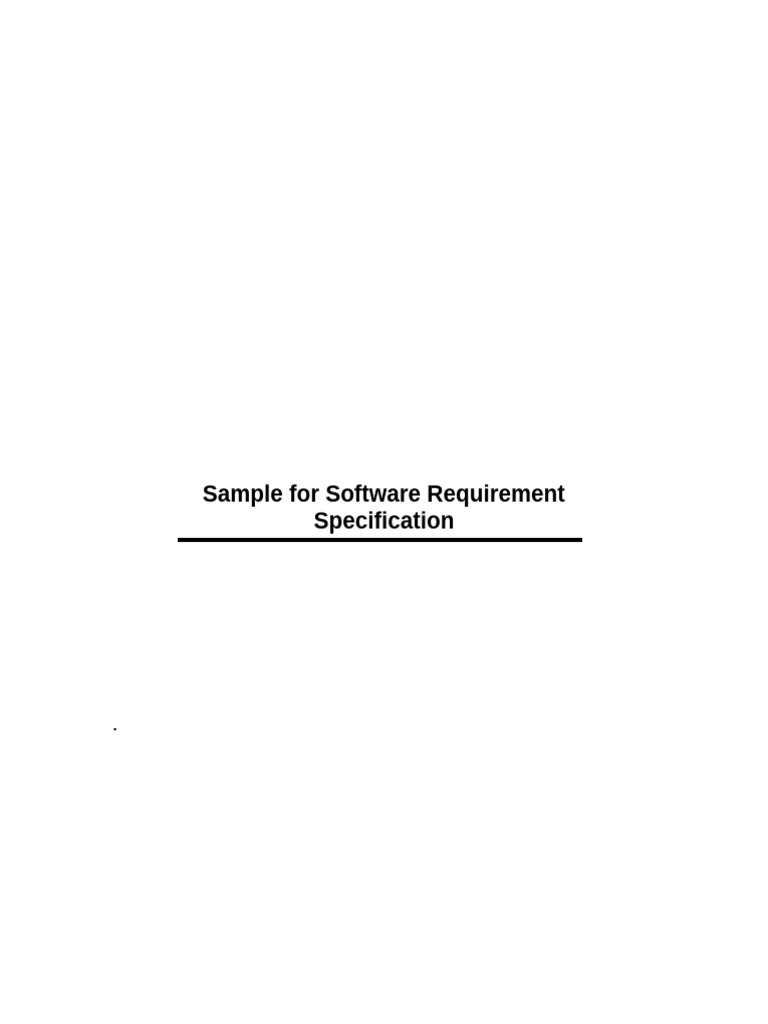 Sample For Software Requirement Specification | PDF | User (Computing) | Databases