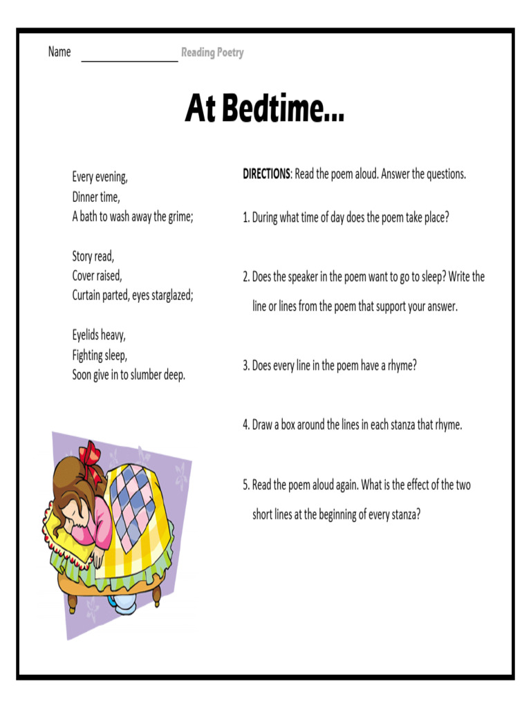 Children's Bedtime Poetry | PDF