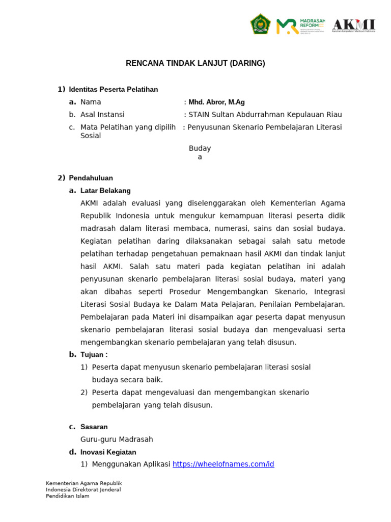 Contoh RTL Skenario Pembelajaran | PDF