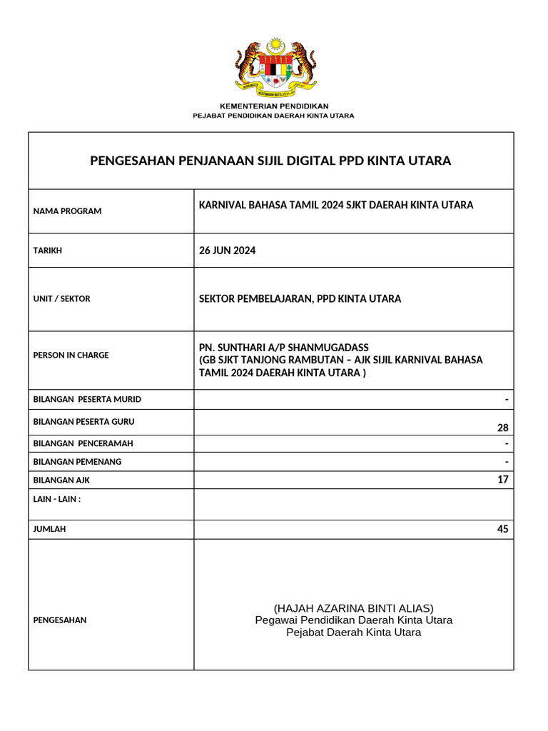 Apply Sijil Penghargaan Ppd-Mariati | PDF