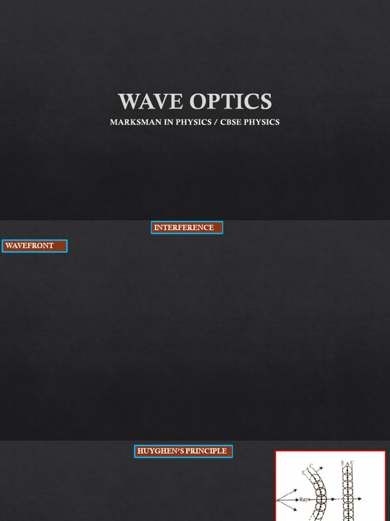 Wave Optics | PDF | Diffraction | Wavelength