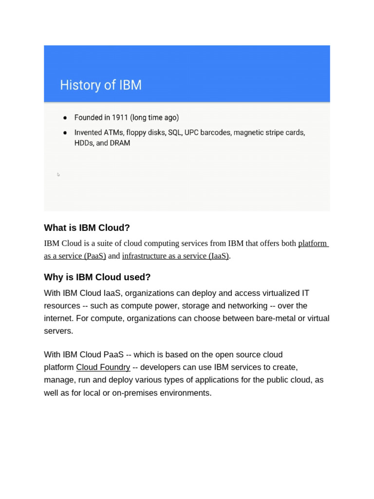 What Is IBM Cloud | PDF