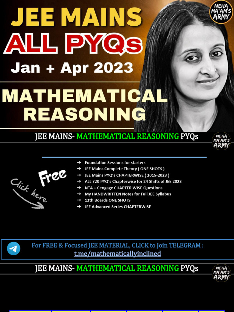 Mathematical Reasoning JEE(Main) 2024 | PDF | Metalogic | Semantics