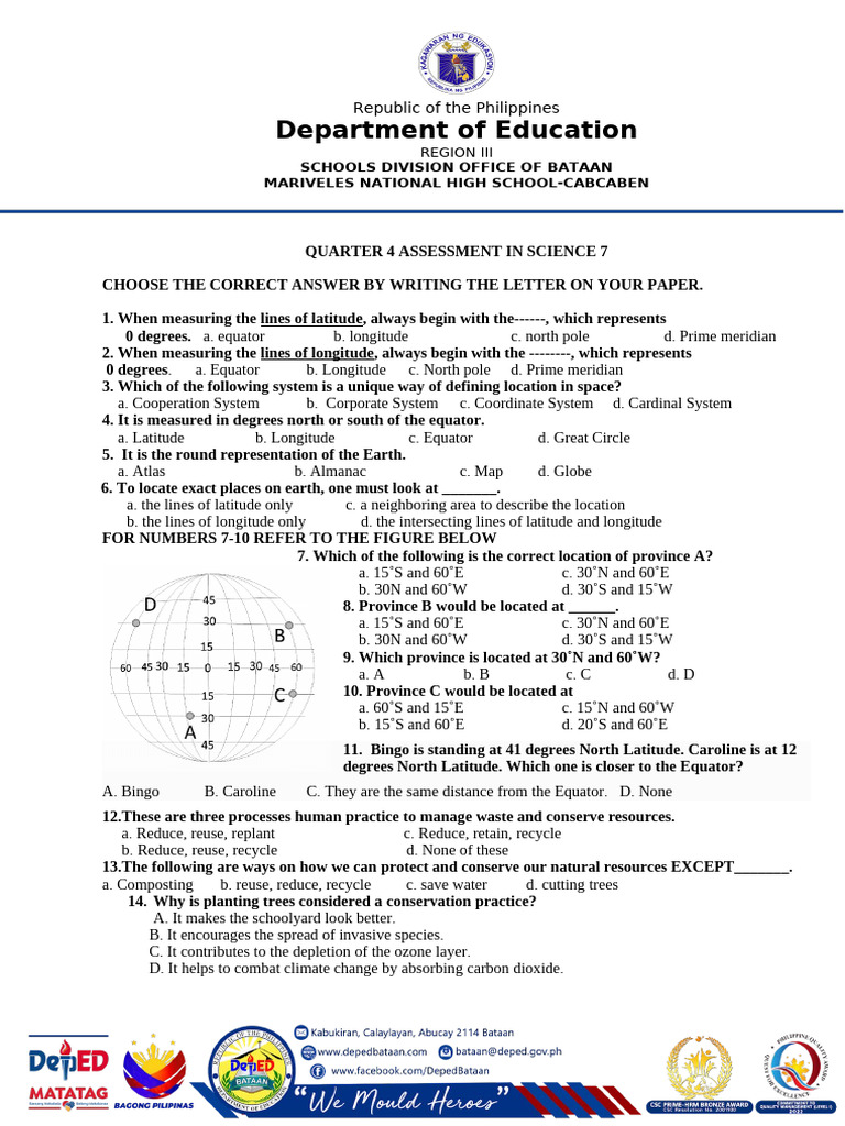 Science 7 Quarter 4 2024 | PDF | Atmosphere Of Earth | Atmosphere