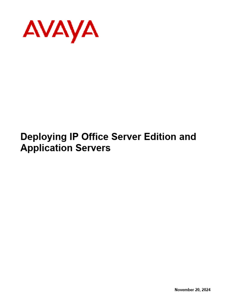Deploying Ip Office Server Edition and Application Servers 2024-11!20 ...