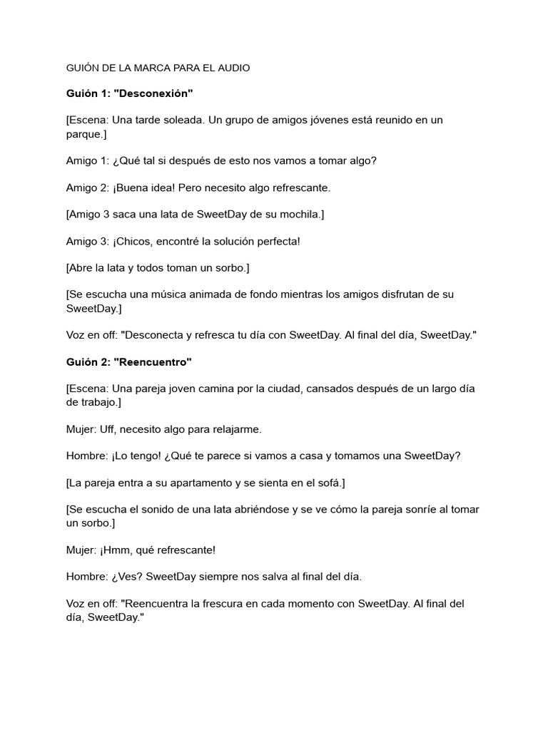 Guión de La Marca para El Audio. | PDF