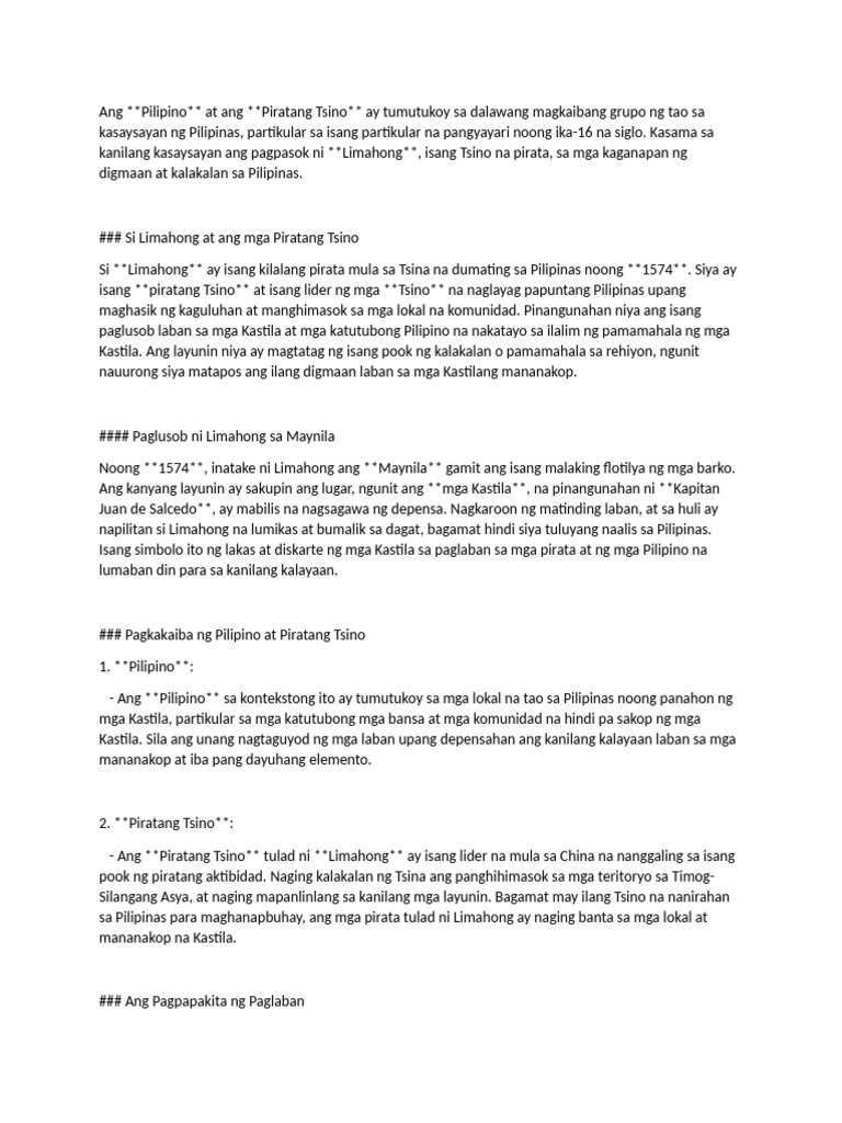 Limahong: Tsino Pirata at Laban ng Pilipino | PDF | Philippines | Piracy
