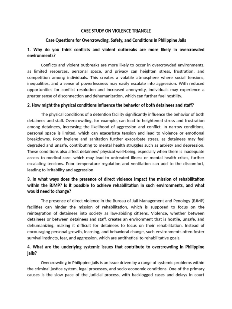 GROUP 1 - CASE STUDY On VIOLENCE TRIANGLE Case Questions For ...