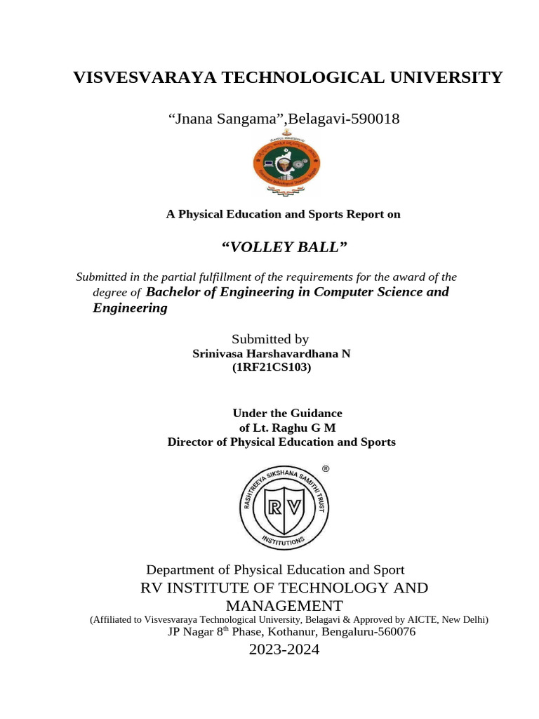 Srini (VolleyBall Report) | PDF | Volleyball | Sports