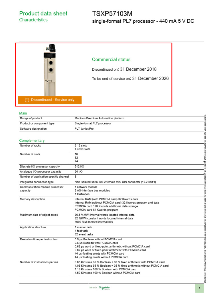 Modicon Premium - TSXP57103M | PDF | Central Processing Unit | Programmable Logic Controller