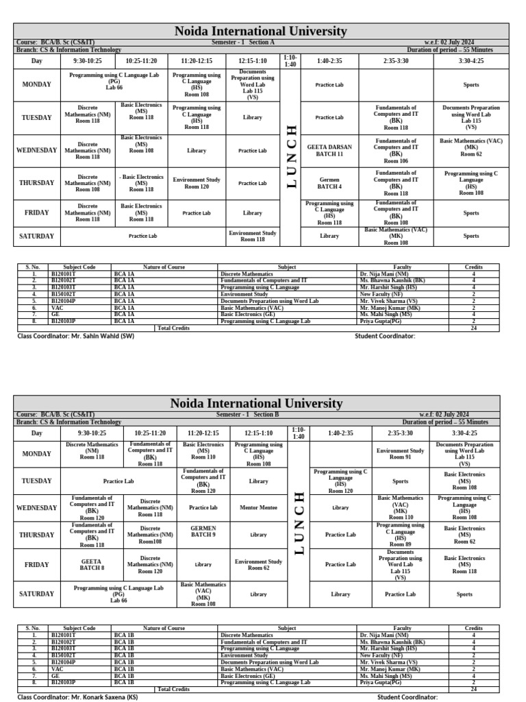 CS - Updated Time Table | PDF | Computer Programming | Computing
