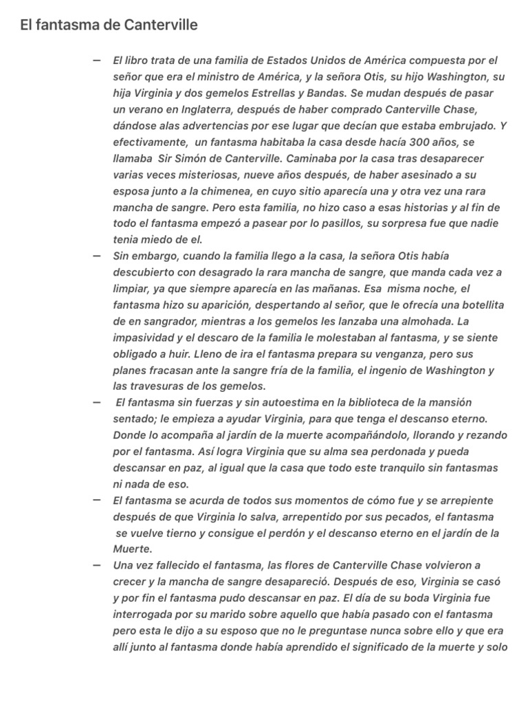 El Fantasma de Canterville | PDF | Fantasmas