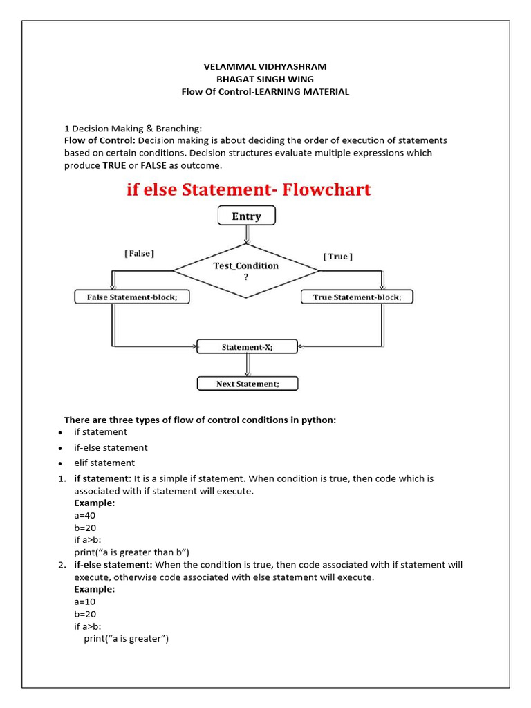 Flow of Control Revision Material | PDF | Control Flow | Software Engineering