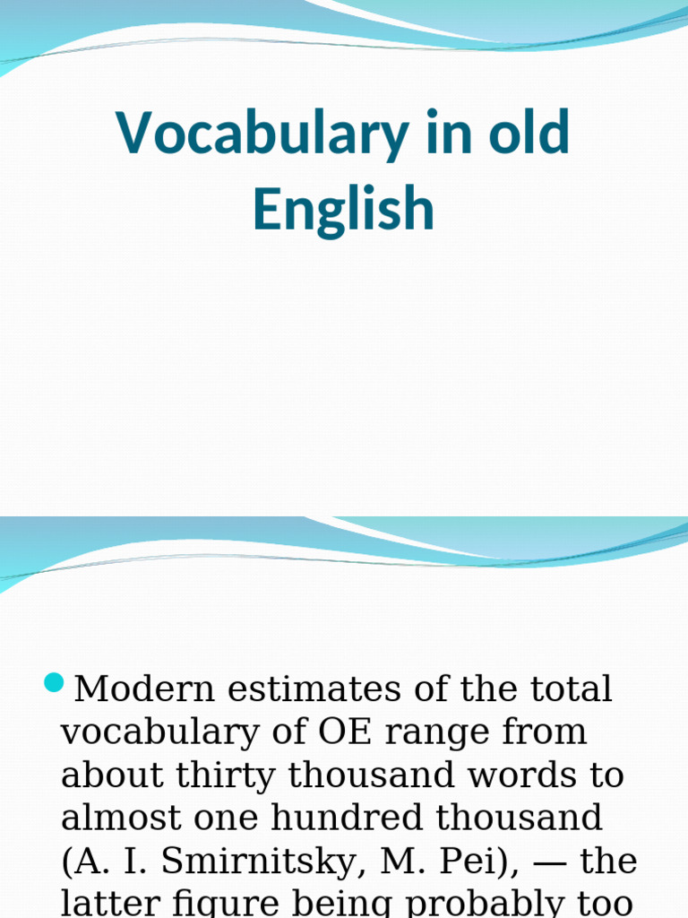 Vocabulary in Old English | PDF | Word | English Language