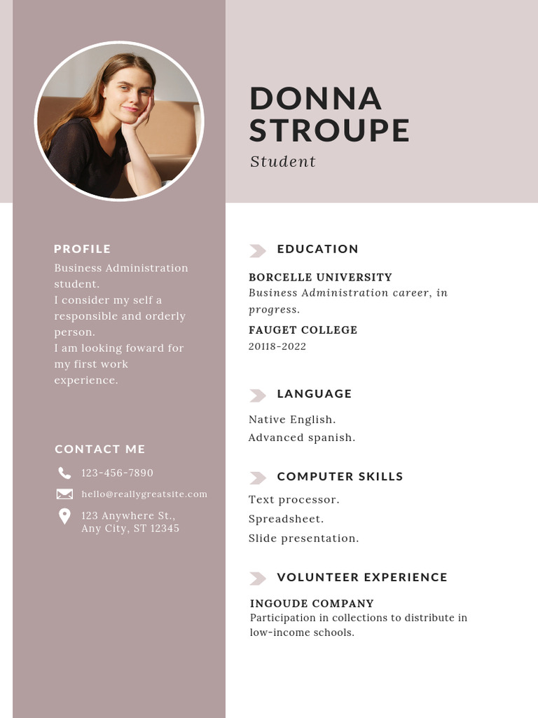 Student CV for Borcelle University | PDF