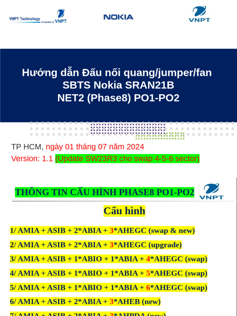 Hướng Dẫn Commissioning and Integrating NET2 Phase8 SRAN23R3 v1.1 20240701 | PDF