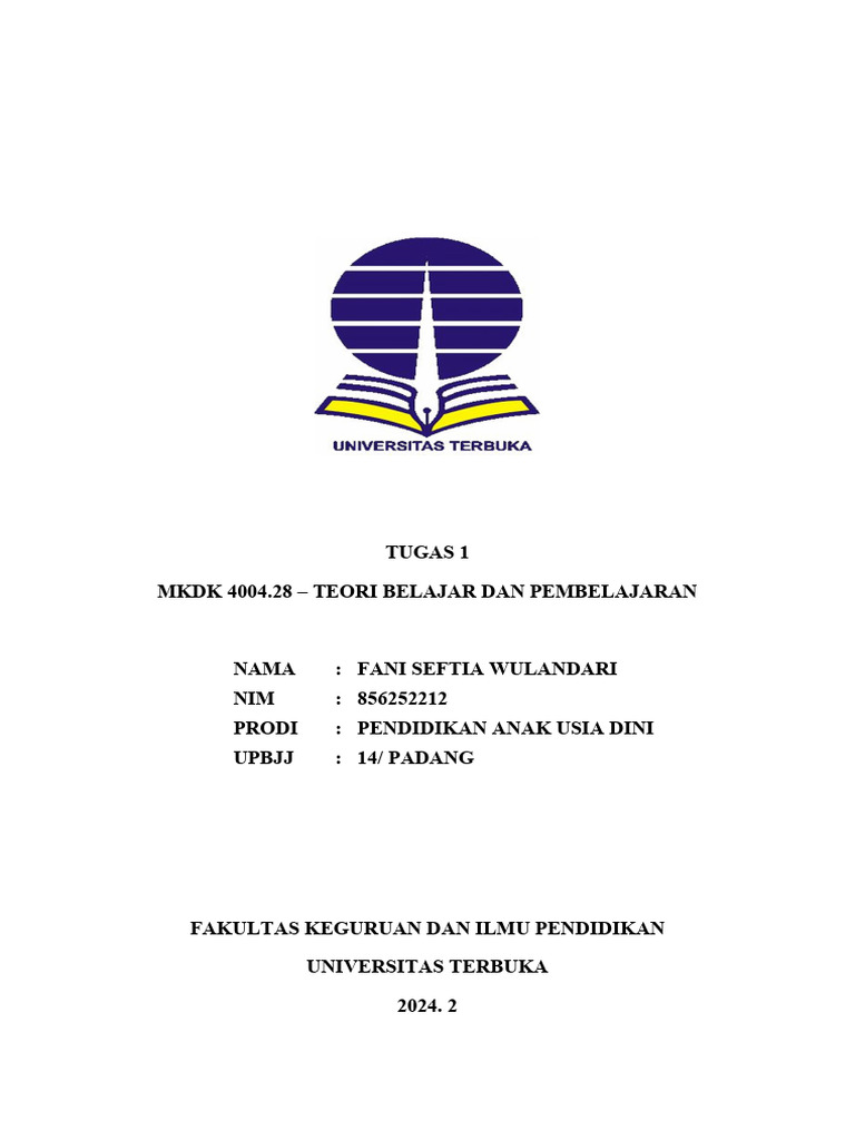 Tugas 1 - Teori Belajar Dan Pembelajaran | PDF
