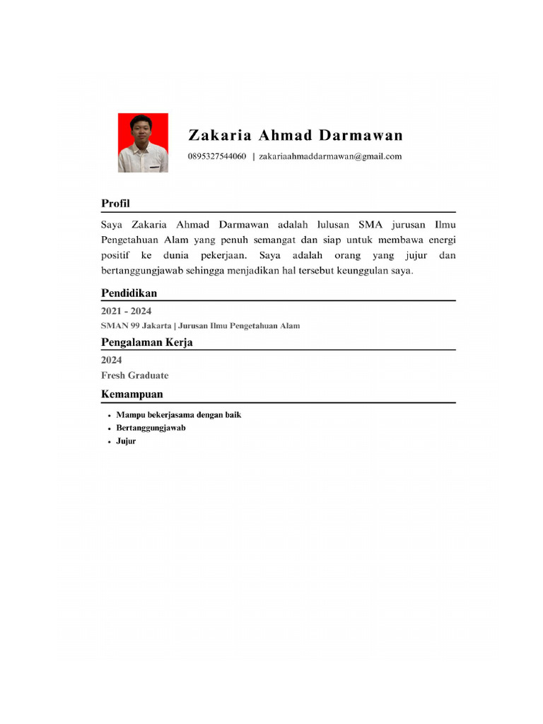 Zakaria CV | PDF