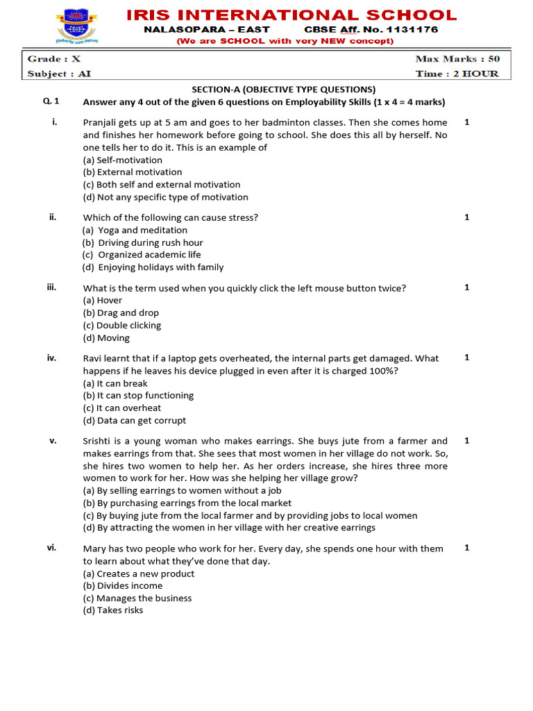 AI Model Paper-2 @ | PDF | Accuracy And Precision | Artificial Intelligence