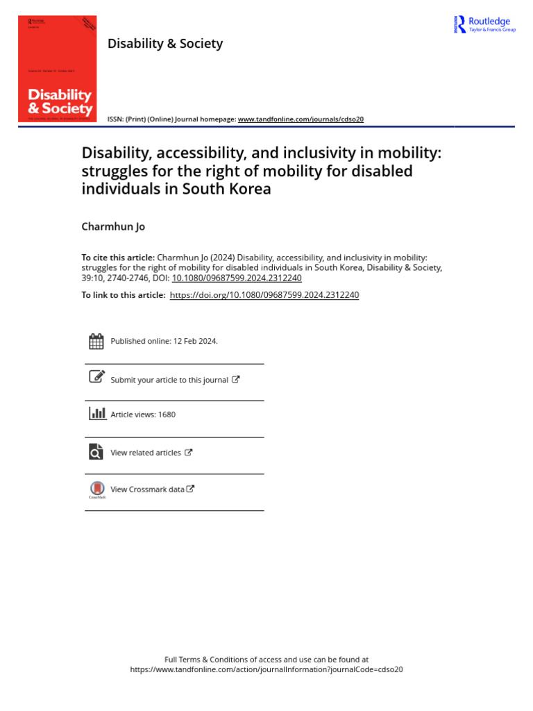Mobility Rights for Disabled in South Korea | PDF | Accessibility ...