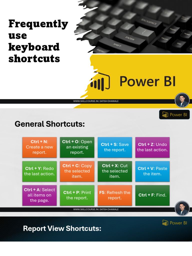 Power BI Frequently Use Keyboard Shortcuts | PDF | Keyboard Shortcut ...