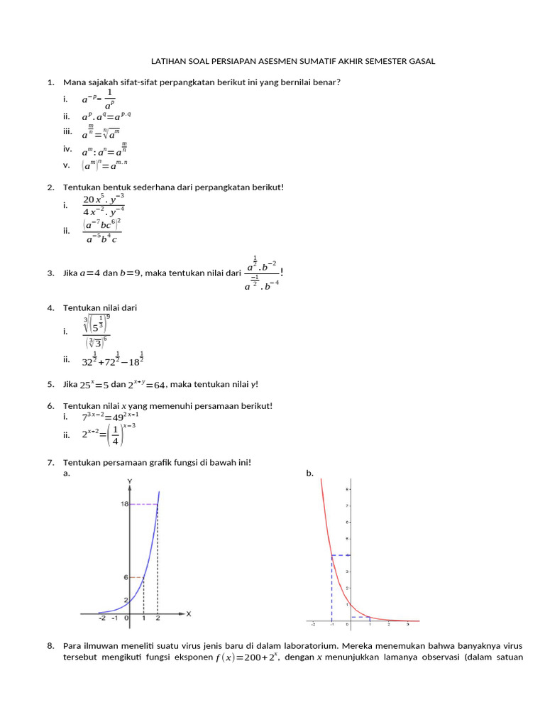 Latihan Soal Semester Gasal X 2024-2025 | PDF