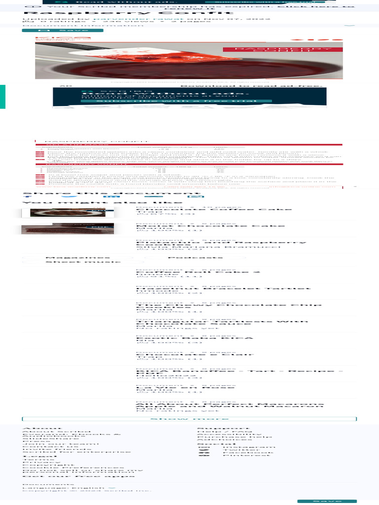 Raspberry Confit PDF Gelatin Food Ingredients | PDF | Scribd | Foods